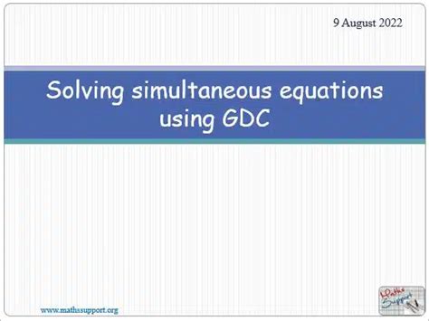 Maths Igcse E2 06 5 Simultaneous Equations Using Gdc
