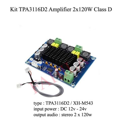 Jual Kit Amplifier Tpa3116d2 2x120 Watt Xh M543 Modul Amplifier Class D Di Seller Noelle