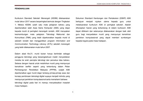 Kssm Asas Sains Komputer Tingkatan 1 Aznira Ira Muka Surat 11