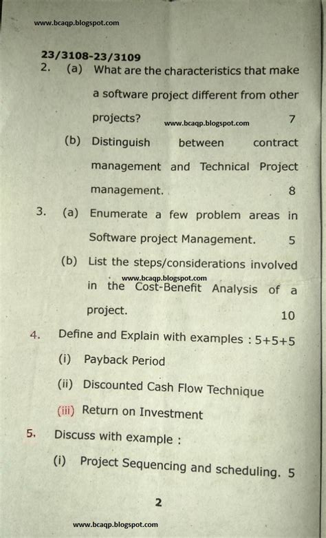 Mgkvp Bca V Semester Question Papers 2023