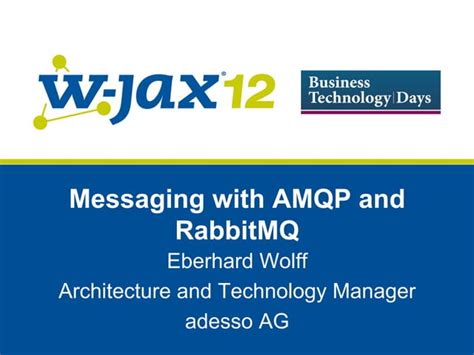 Messaging With Rabbitmq And Amqp Ppt