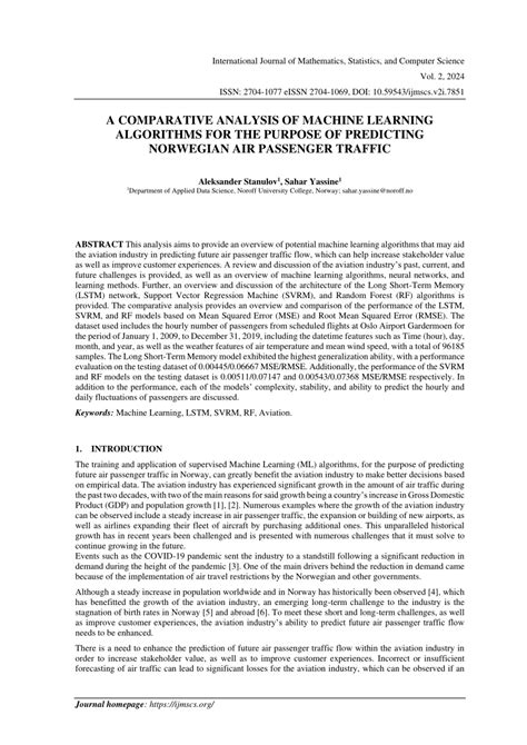 Pdf A Comparative Analysis Of Machine Learning Algorithms For The Purpose Of Predicting