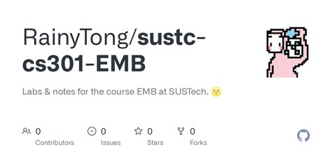 github rainytong sustc cs301 emb labs and notes for the course emb at