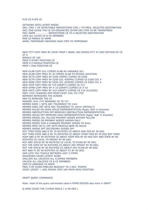 Pdms Latest Commands Doc