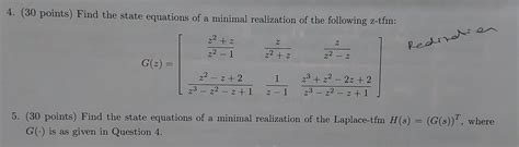 solved 4 30 points find the state equations of a minimal
