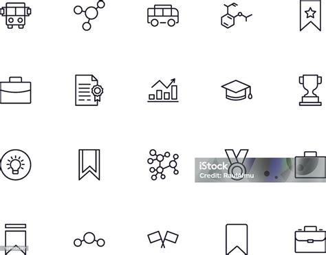 교육 라인 아이콘이 설정되었습니다 웹 디자인 모바일 앱 Ui 디자인 등을 위한 고품질 표지판 모음 교육 학교 대학 학습의 개요 아이콘입니다 가상현실에 대한 스톡 벡터 아트