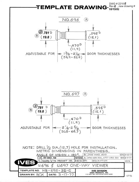 Ives Commercial U696bblk Solid Brass Ul 150 Degree Door Viewer Black Finish