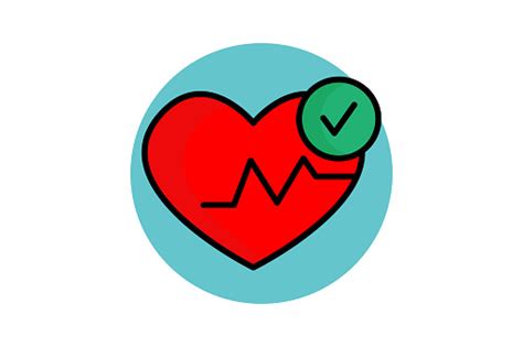 하트비트 아이콘입니다 색상이 지정된 윤곽선 아이콘 스타일입니다 의료와 관련된 아이콘입니다 건강 요소 벡터 일러스트 레이 션 개념에 대한 스톡 벡터 아트 및 기타 이미지