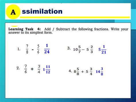 M6q1w1adds And Subtracts Simple Fractions And Mixed Numberspptx