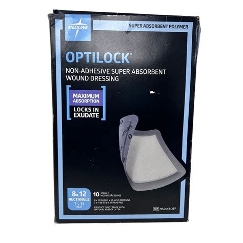 Medline Optilock Non Adhesive Dressings 8 X 12 Super Absorbent
