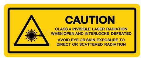 Caution Class 4 Nvisible Laser Radiation Symbol Signvector