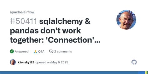 Sqlalchemy And Pandas Dont Work Together Connection Object Has No Attribute Cursor · Apache