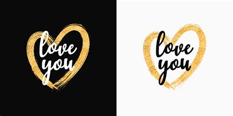 반짝이는 손으로 그린 하트가 있는 티셔츠 디자인 슬로건은 당신을 사랑 빛나는 브러쉬 심장티 셔츠에 대한 타이포그래피 그래픽 반짝이 질감의 걸스 의류 프린트 금 금속에 대한