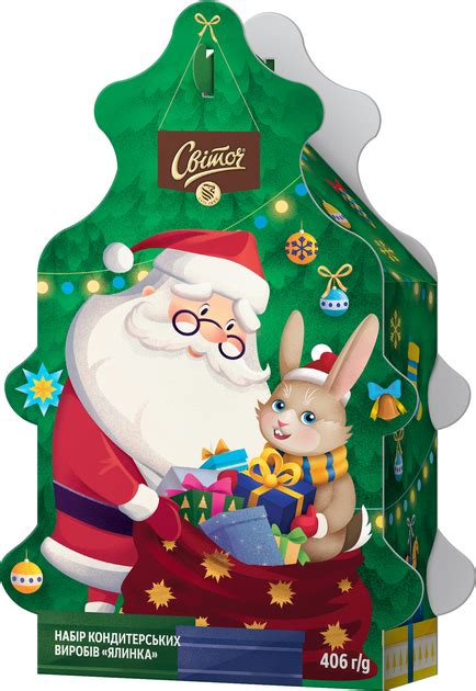 Новорічний подарунковий набір цукерок Світоч Ялинка 406 г 8445290518484 купити в Україні