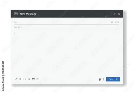 Blank Email Template Isolated On White Background Email Flat Design