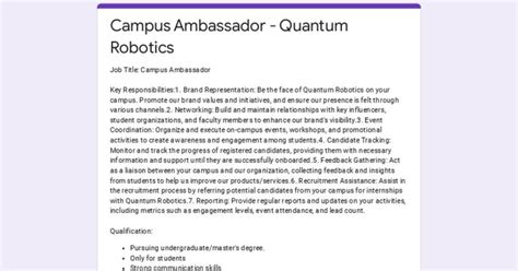 Quantum Robotics On Linkedin Community Manager Quantum Robotics