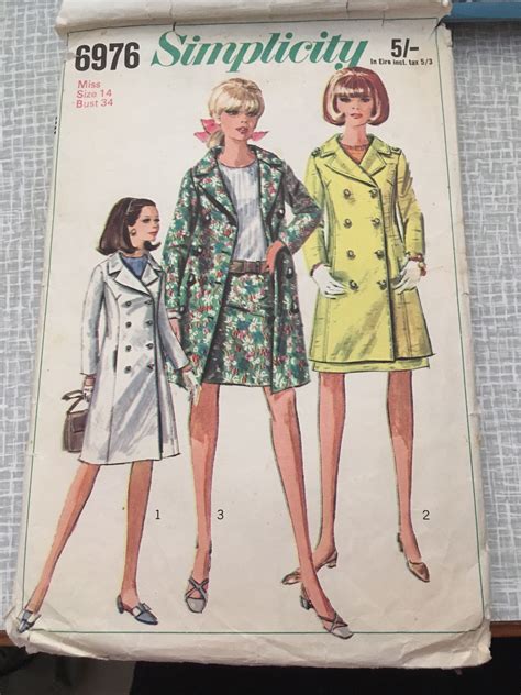 Simplicity 6976 Double Breasted Coat Pattern Coat Patterns Double