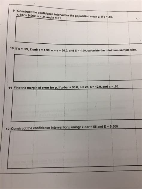 Solved Construct The Confidence Interval For The Population