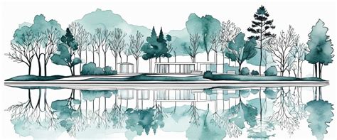 Watercolor Reflection Water Structures Trees Stable Diffusion Online