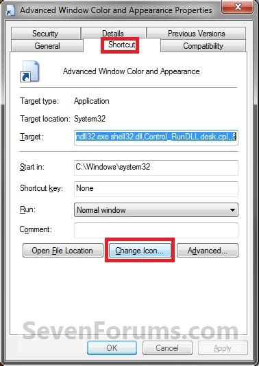 Window Color And Appearance Shortcut Create Tutorials