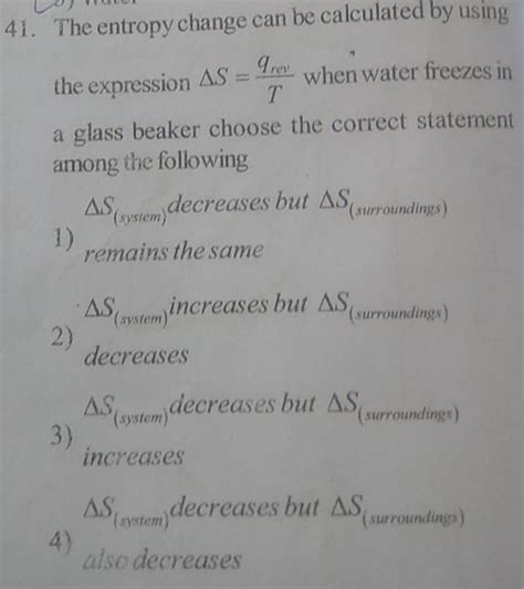 The Entropy Change Can Be Calculated By Using The Expression S Tqrev W