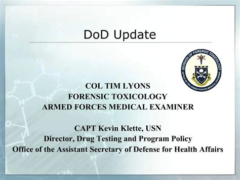 PPT DoD Update PowerPoint Presentation Free Download ID 1299751