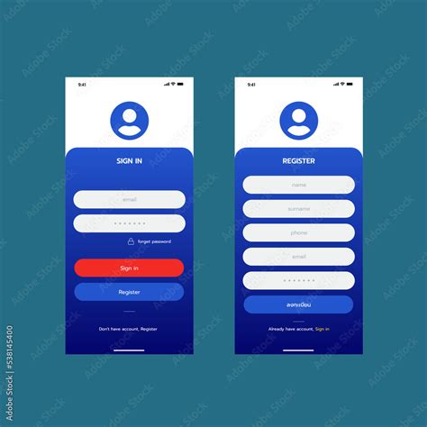 the user interface of the app sign in page in mobile application ux ui user interface mobile