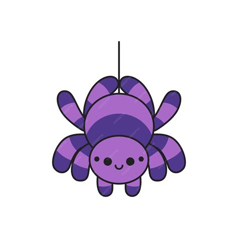 귀여운 거미 만화 터 일러스트레이션 프리미엄 벡터