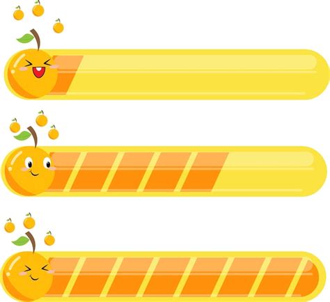 Premium Vector Illustration Of Cute Orange Progress Loading Bar For
