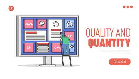 웹 개발 및 분석 방문 페이지입니다 프로그래밍 언어에 개발자 코드와 웹 인터페이스 Html에 대한 스톡 벡터 아트 및 기타 이미지 Html 개념 개발 Istock