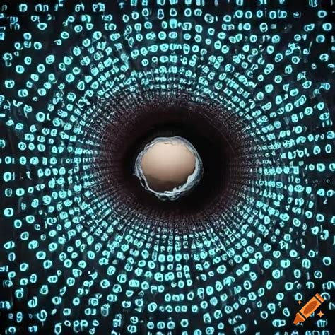 Rabbit Hole In The Forest With Cascading Binary Code On Craiyon
