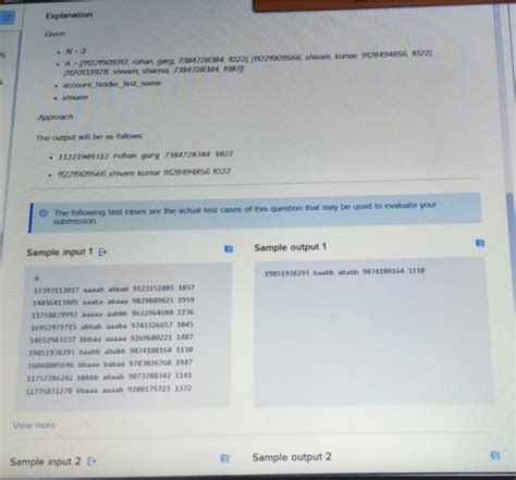 Solved Note Use This Input Format If You Are Testing Chegg