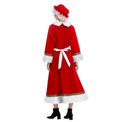 Mrs Claus Costume Adult Santa Outfit Christmas Fancy Dress Ebay