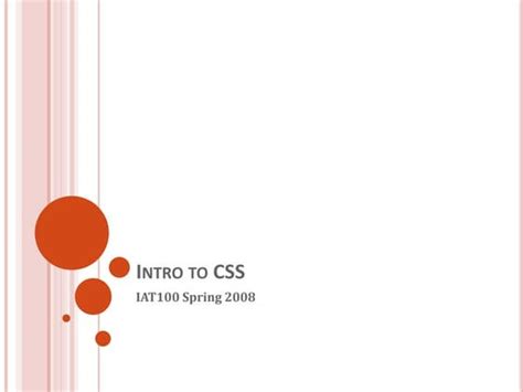 Introduction To Css In Html Ppt