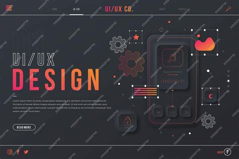 그라데이션 Uiux 방문 페이지 템플릿 무료 벡터