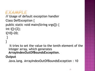 Exception Handling In Java PPT