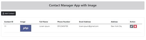 contact manager app with image using php with source code sourcecodester