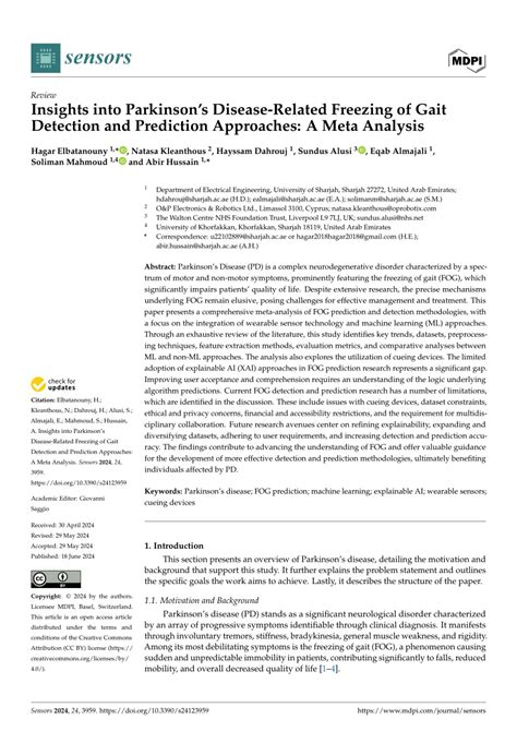 Pdf Insights Into Parkinsons Disease Related Freezing Of Gait