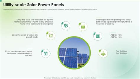 utility scale solar power panels clean energy ppt powerpoint