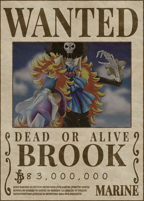 One Piece Brook Wanted Poster