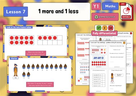Year 1 Place Value Within 20 1 More And 1 Less Lesson 7 Grammarsaurus