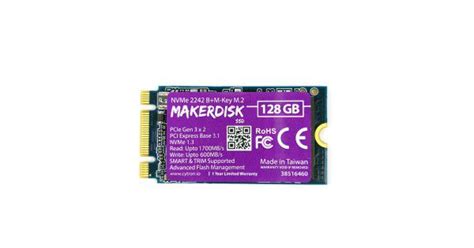 NVMe B M Key MakerDisk SSD GB With Raspberry Pi OS