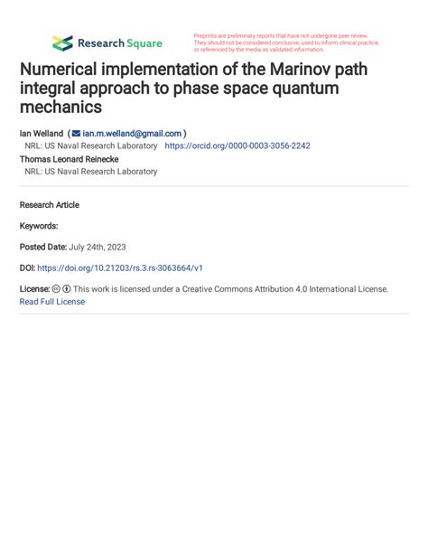pdf numerical implementation of the marinov path integral approach to