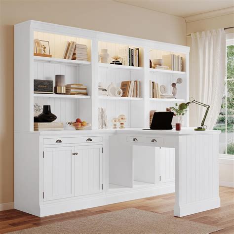Modern 834 Tall 2 Bookcase And 1 Writing Desk Suite Wood
