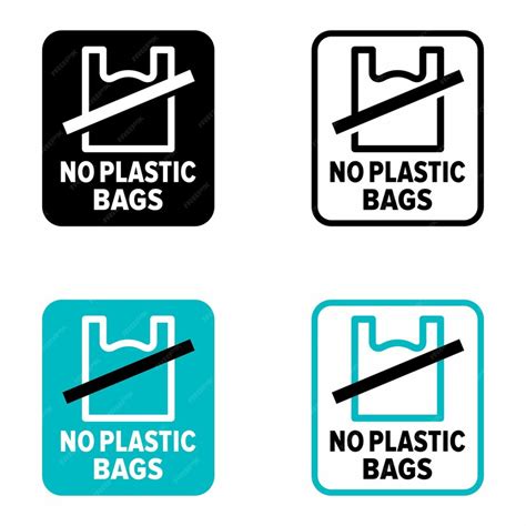 Premium Vector No Plastic Bags Forbidding Campaign Information Sign