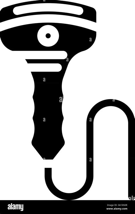 Echocardiogram Probe Cardiology Glyph Icon Vector Illustration Stock