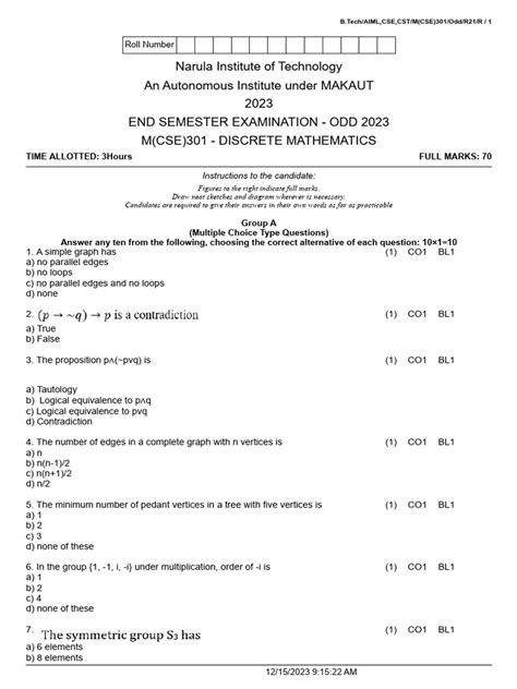 m cse 301 pdf discrete mathematics mathematics