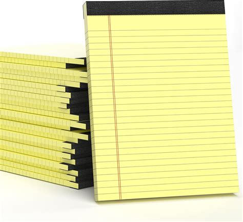 24 Pack Yellow Note Pads 85 X 11 Wide Ruled Lined Writing