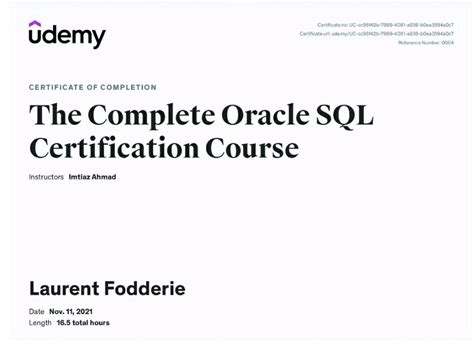 Laurent Fodderie On Linkedin Complete The Oracle Sql Certification