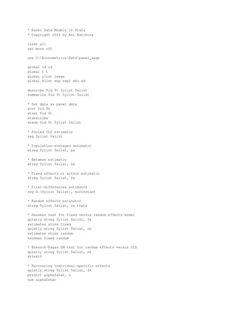 pdf panel data models stata program and output 1 pdf dokumen tips